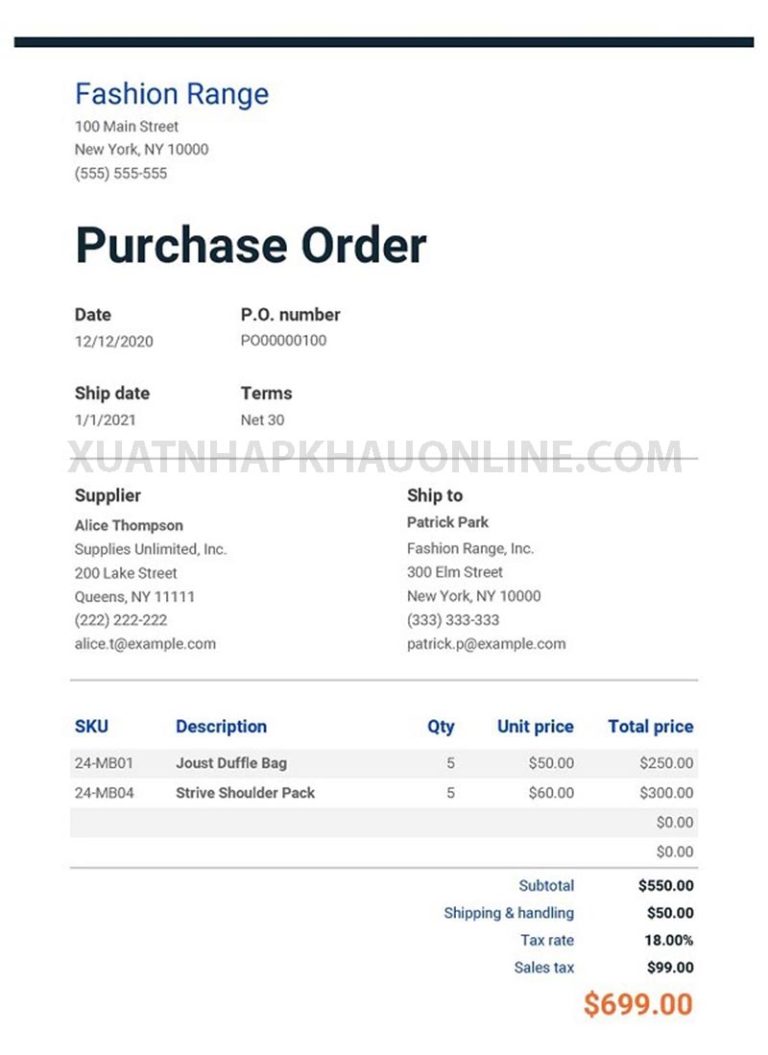 Purchase Order (PO) Là Gì? Tham Khảo Mẫu Purchase Order